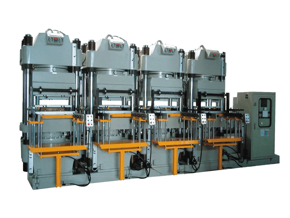 4 Stations 2RT Mold-Open Rubber/Silicone Vacuum Compression Molding Machine