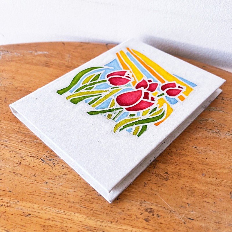 Notebook batik painting - Tulip สมุดโน้ตกระดาษสาบาติก