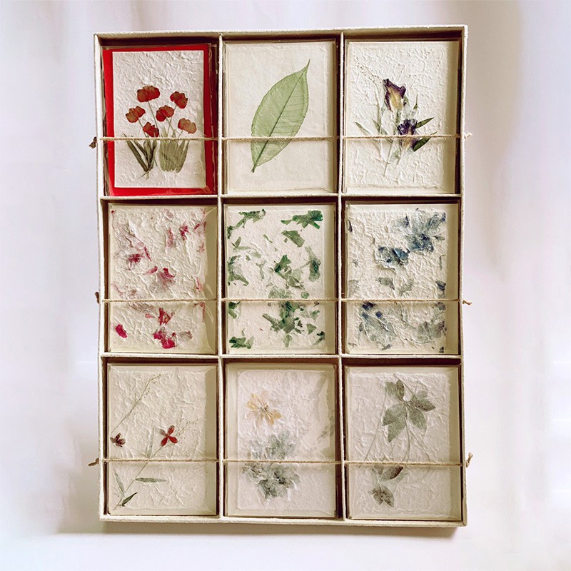 Greeting card mulberry paper box set กล่องใส่การ์ด ทำจากกระดาษสา
