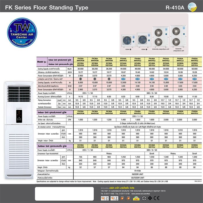แอร์ตู้ตั้งพื้น AMENA รุ่น FK-A SERIES ( FLOOR STANDING)