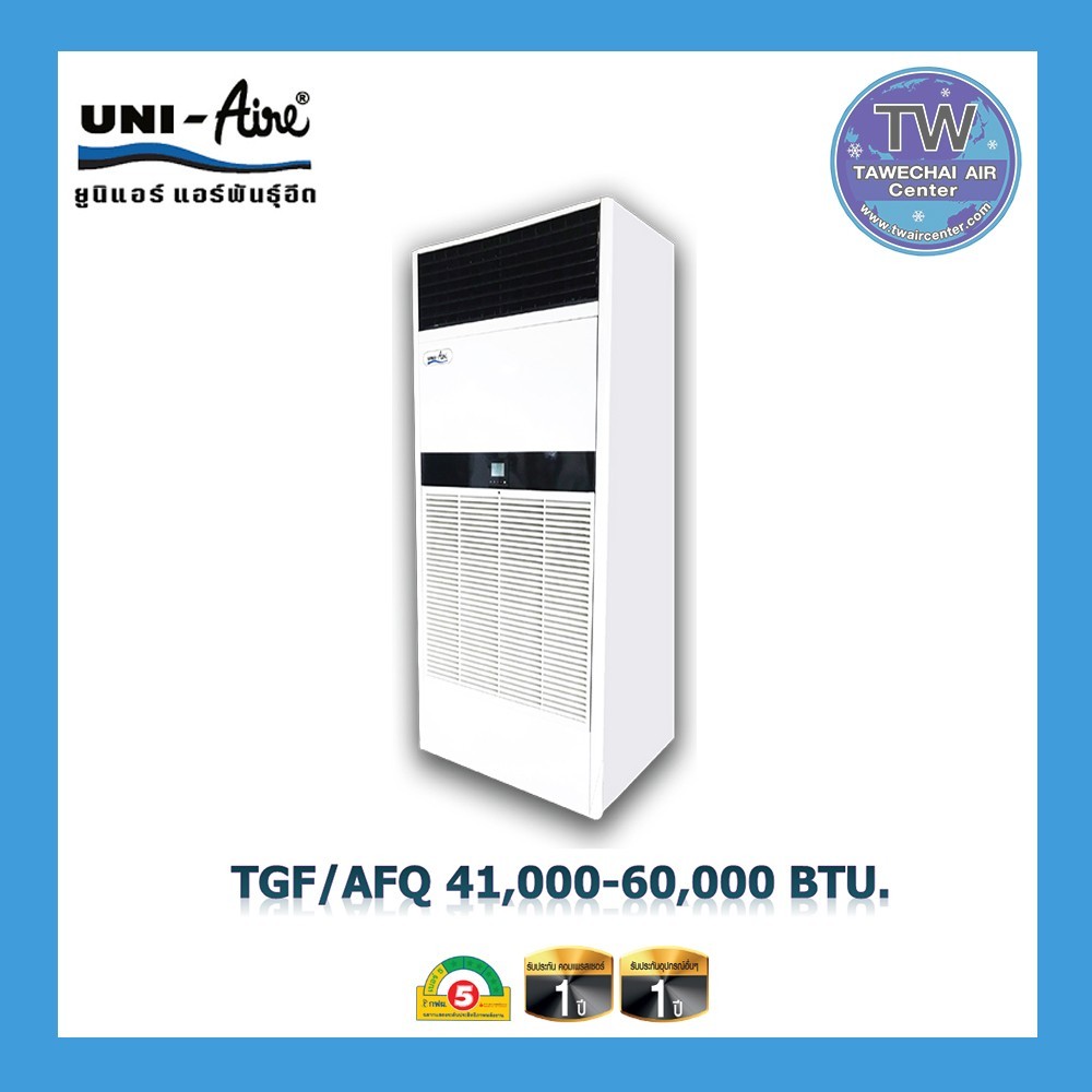แอร์ตู้ตั้งพื้น UNI AIRE รุ่น TGF SERIES 41,000-60,000 BTU ชุดคอนโทรลแบบดิจิตอลที่ตัวเครื่อง