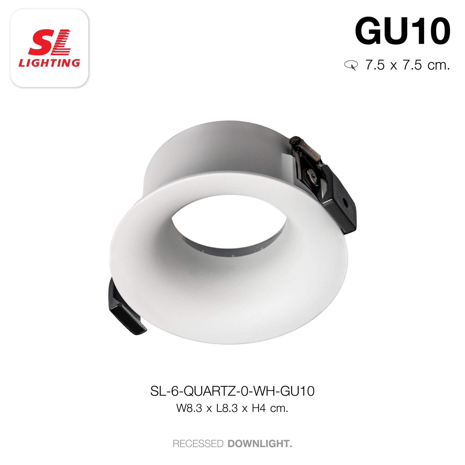 QUARTZ Recessed Downlight MR16(GU10) ดาวน์ไลท์ฝังฝ้า รุ่น QUARTZ สีขาว