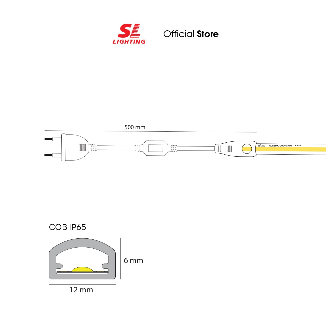 LED Strip Light COB IP65 220V ไฟเส้นแอลอีดี สวย สว่าง สมูท IP65 กันน้ำ ...