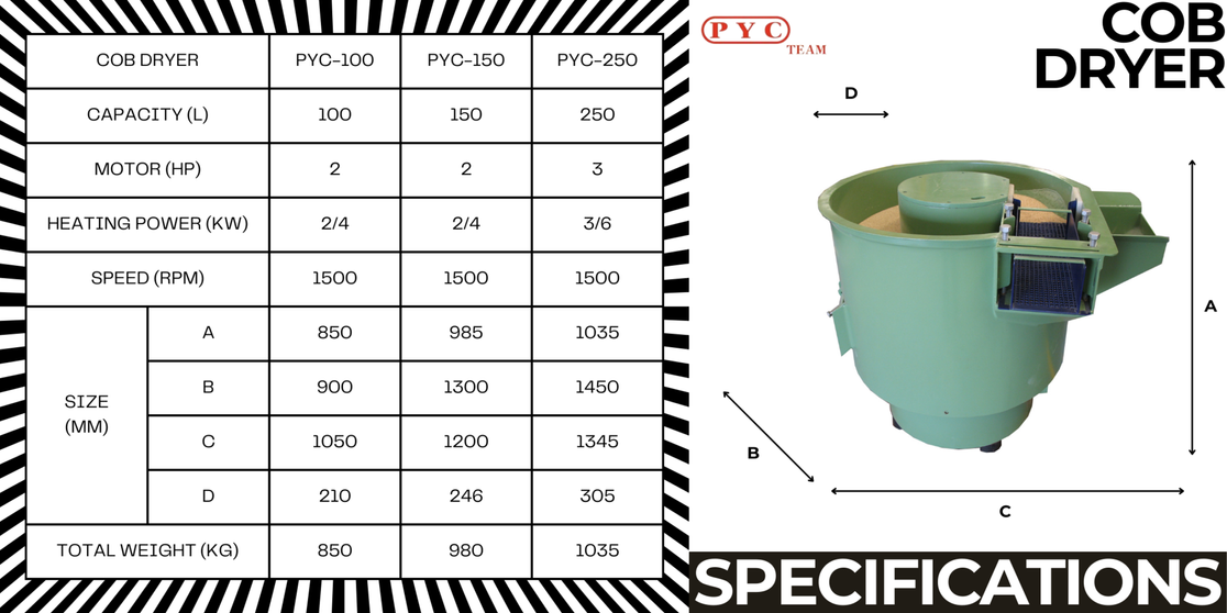 Cob Dryer Machine - P.Y.C. Team