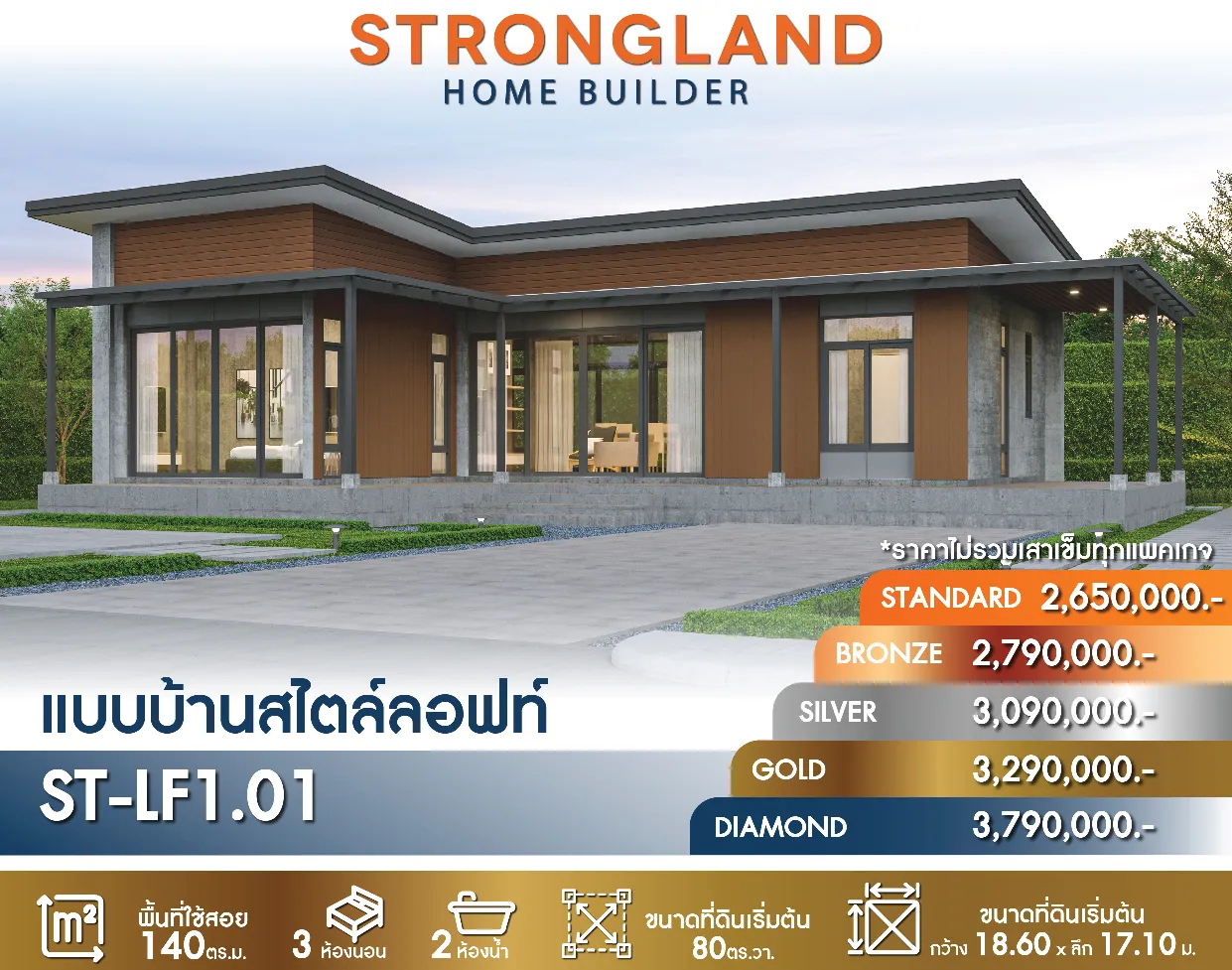 แบบบ้านสไตล์ลอฟท์ ST-LF1.01