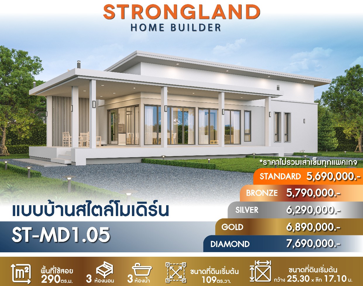 แบบบ้านสไตล์โมเดิร์น ST-MD1.05