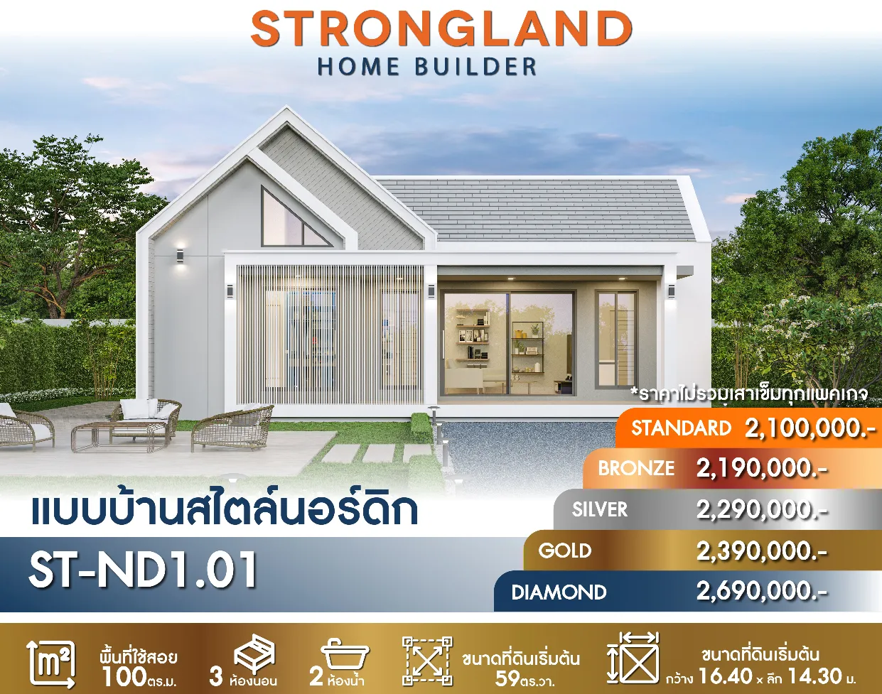 แบบบ้านสไตล์นอร์ดิก ST-ND1.01