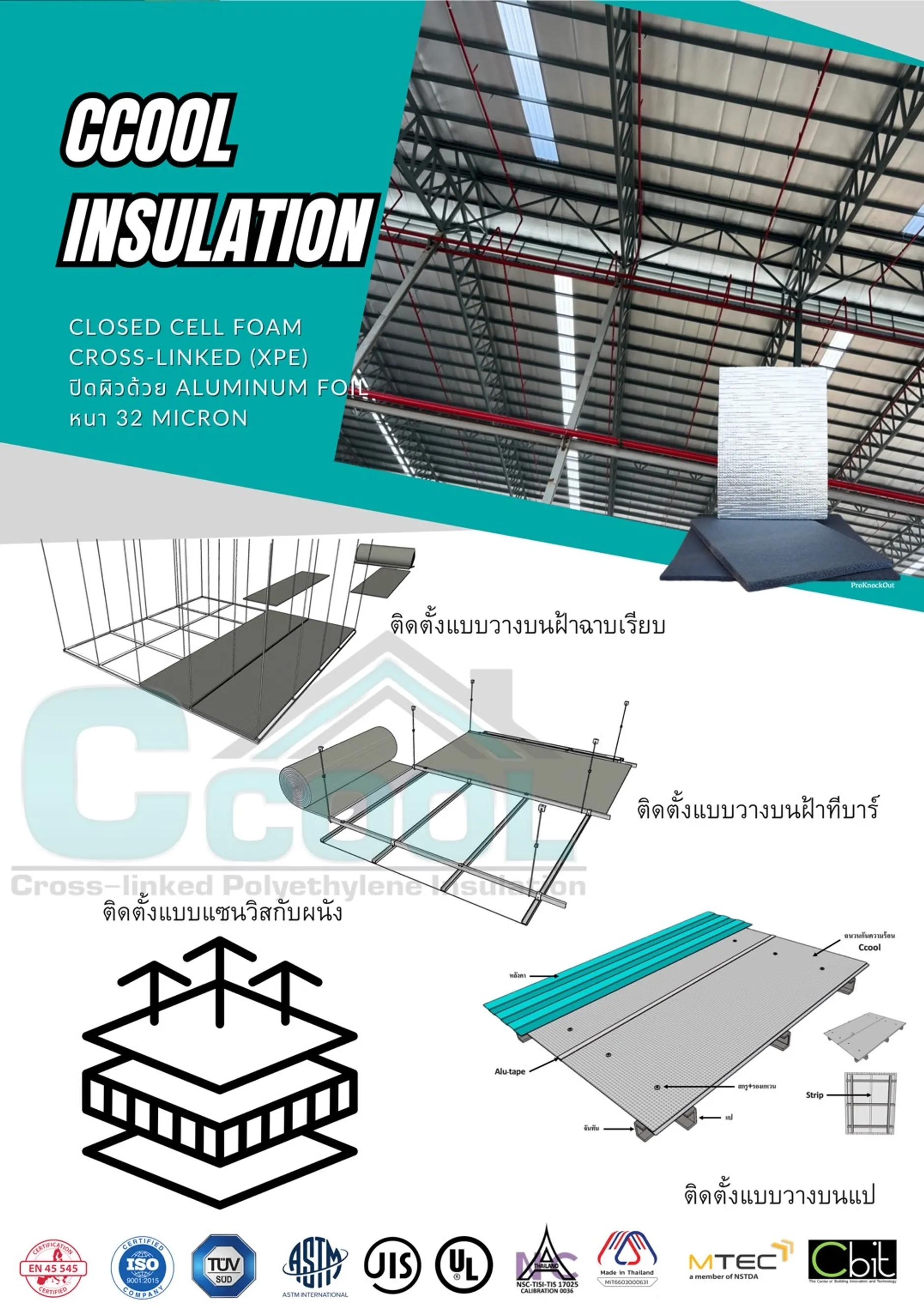 Ccool ฉนวนซีคูล ฉนวนงานระบบปรับอากาศและหลังคา