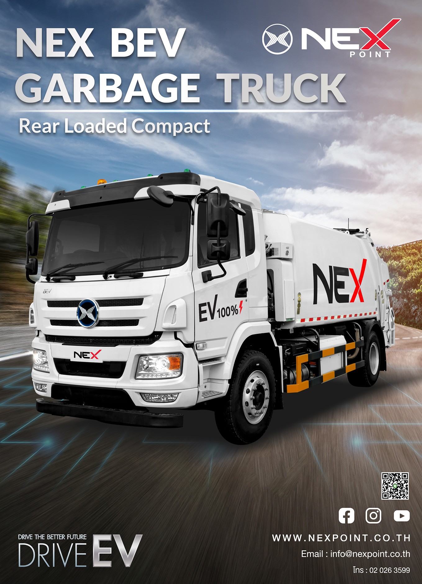 EV Garbage Truck Rear Loaded Compact l Nex Point