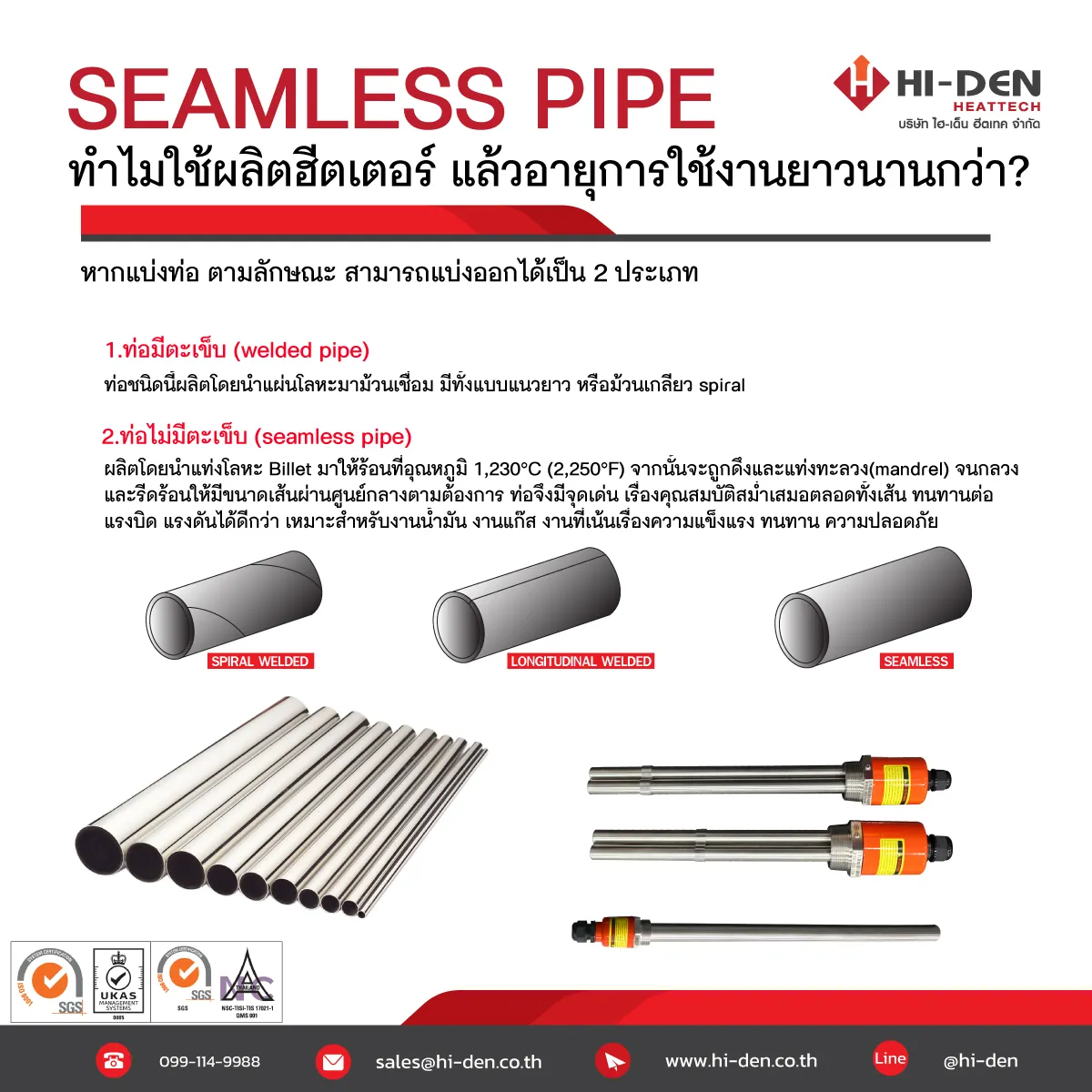 ทำไม Seamless pipe ใช้ผลิตฮีตเตอร์ แล้วอายุการใช้งานยาวนานกว่า?