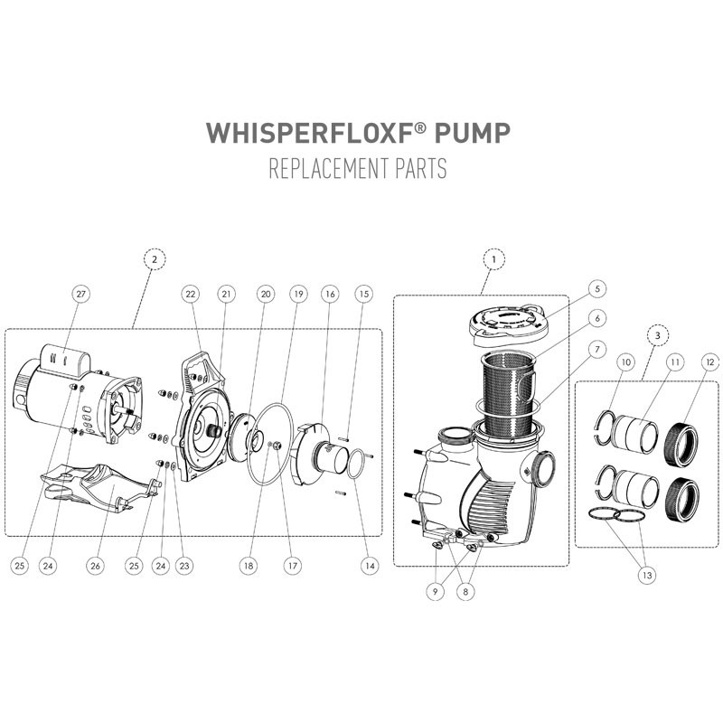 ปั๊มสระว่ายน้ำ ปั๊มน้ำสระว่ายน้ำ PUMP WHISPERFLO XF - Mr.Pool