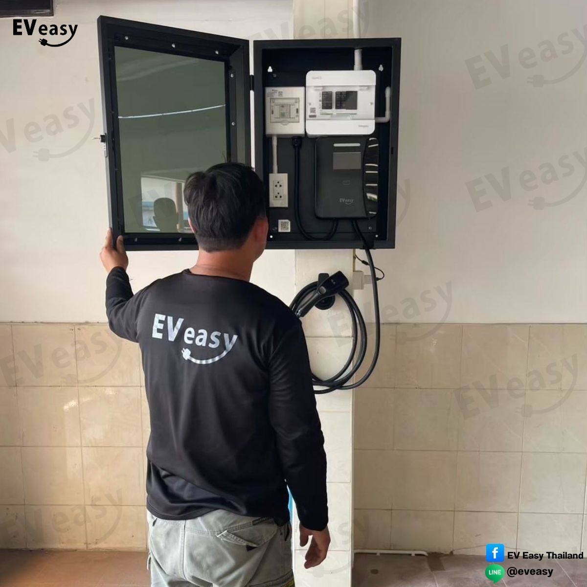 งานติดตั้งเครื่องชาร์จ EV Easy รุ่น Black บางขุนเทียน