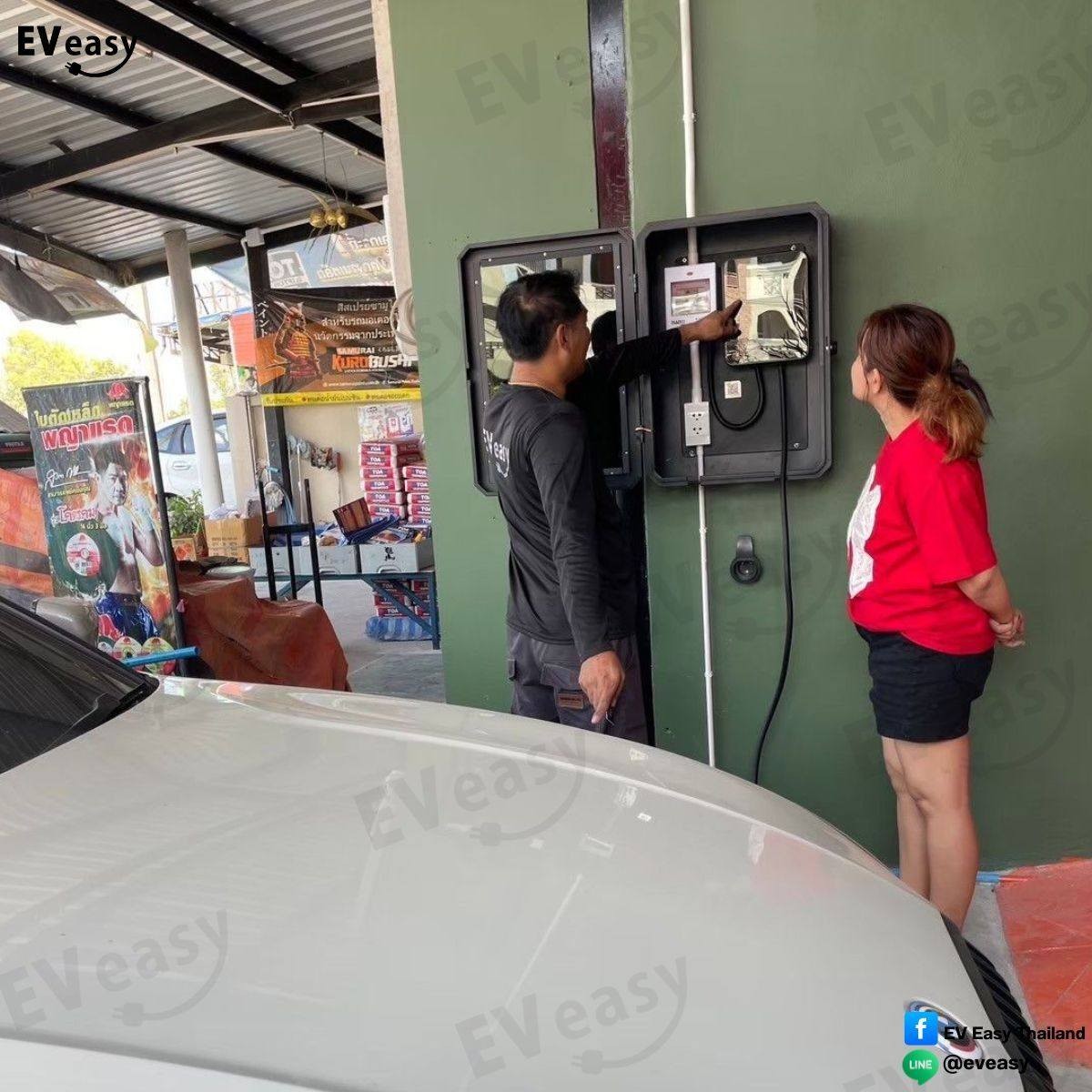 งานติดตั้งเครื่องชาร์จ EV Easy รุ่น Black อ.บางละมุง