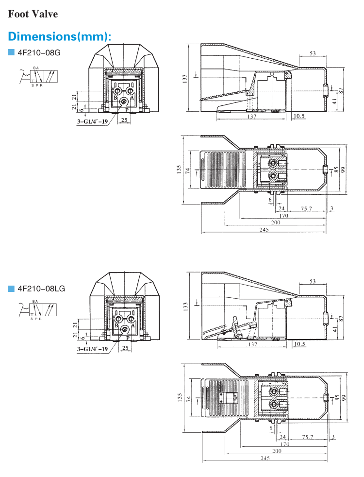 4F Series foot vale