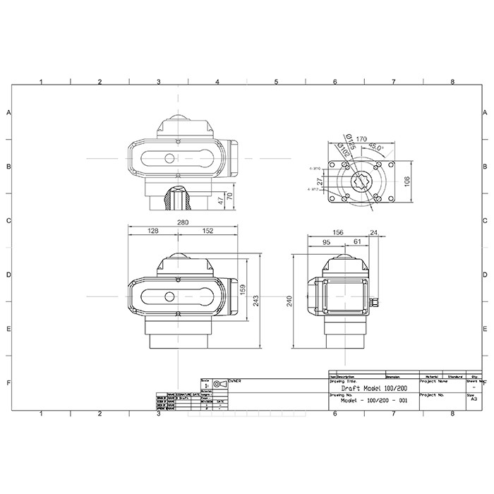 BK VALVE KL100 หัวขับวาล์วไฟฟ้า แรงบิด 1,000 นิวตัน-เมตร