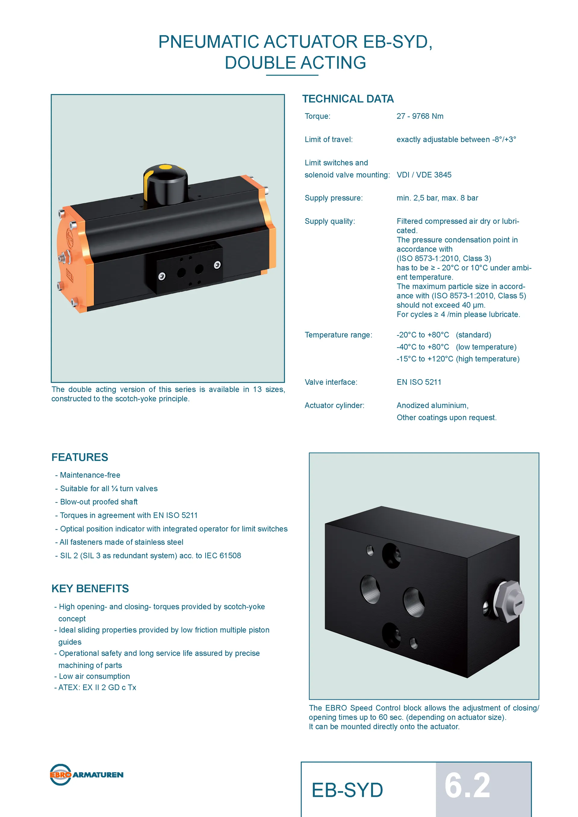EB-SYD EBRO ARMATUREN Pneumatic Actuator
