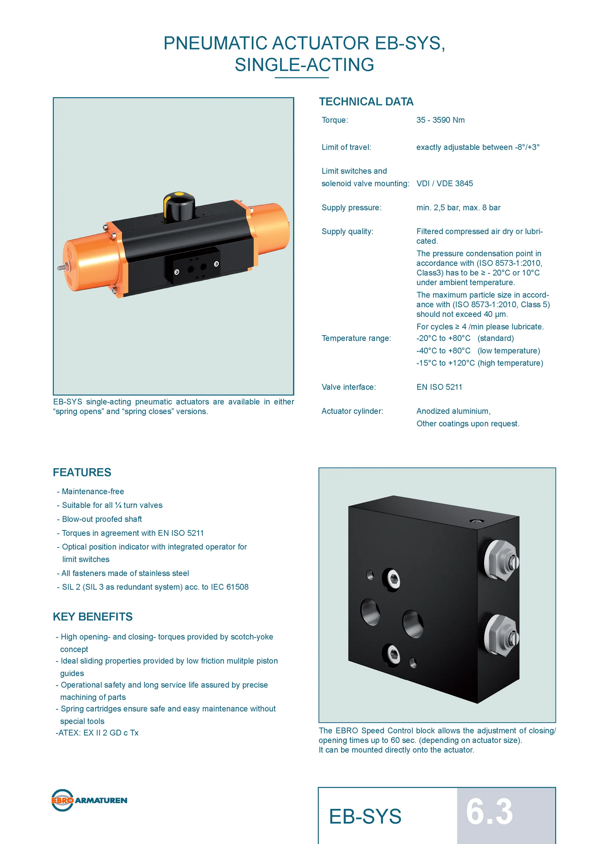 EB-SYS EBRO ARMATUREN Pneumatic Actuator