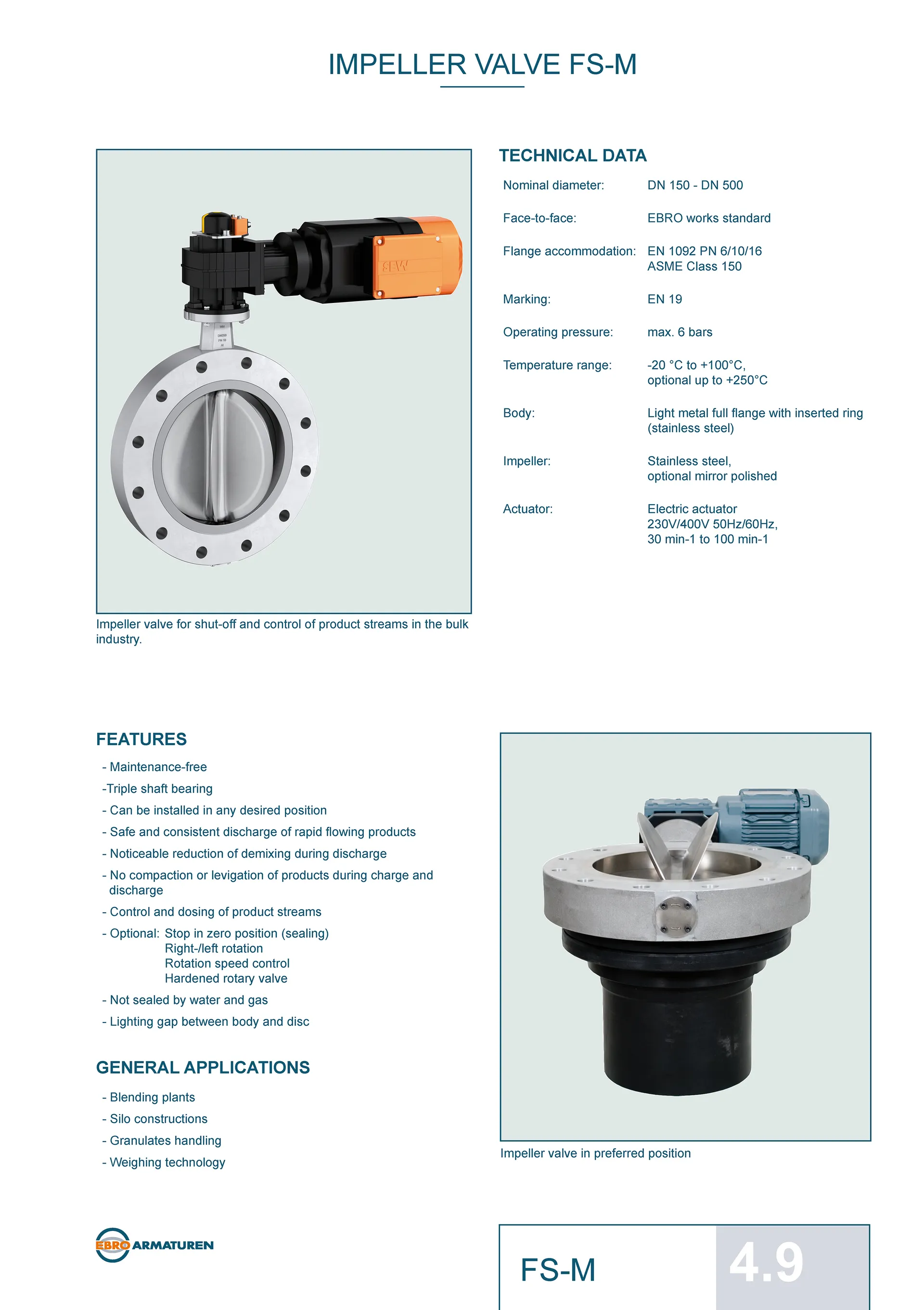 FS-M EBRO ARMATUREN CONTAINER VALVE SPECIAL APPLICATIONS
