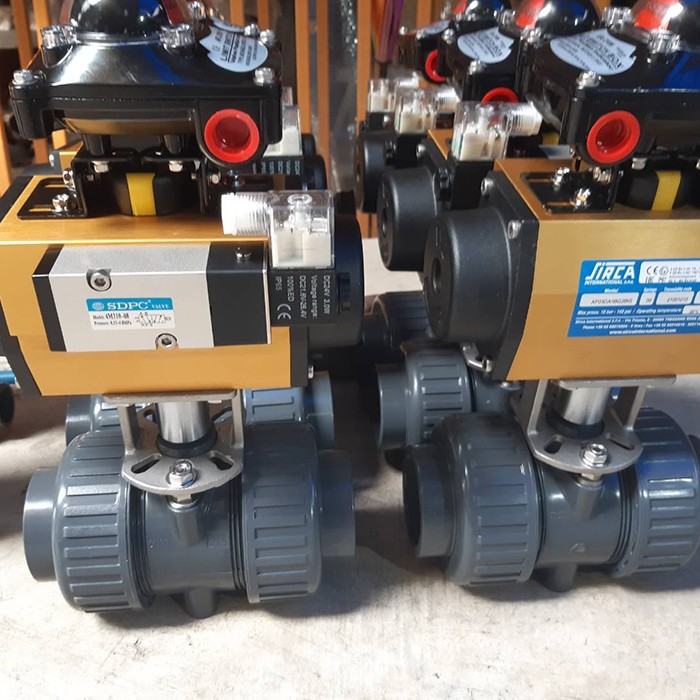 SIRCA Actuator + Ball Valve UPVC บอลวาล์วพลาสติกประกอบกับหัวขับลม
