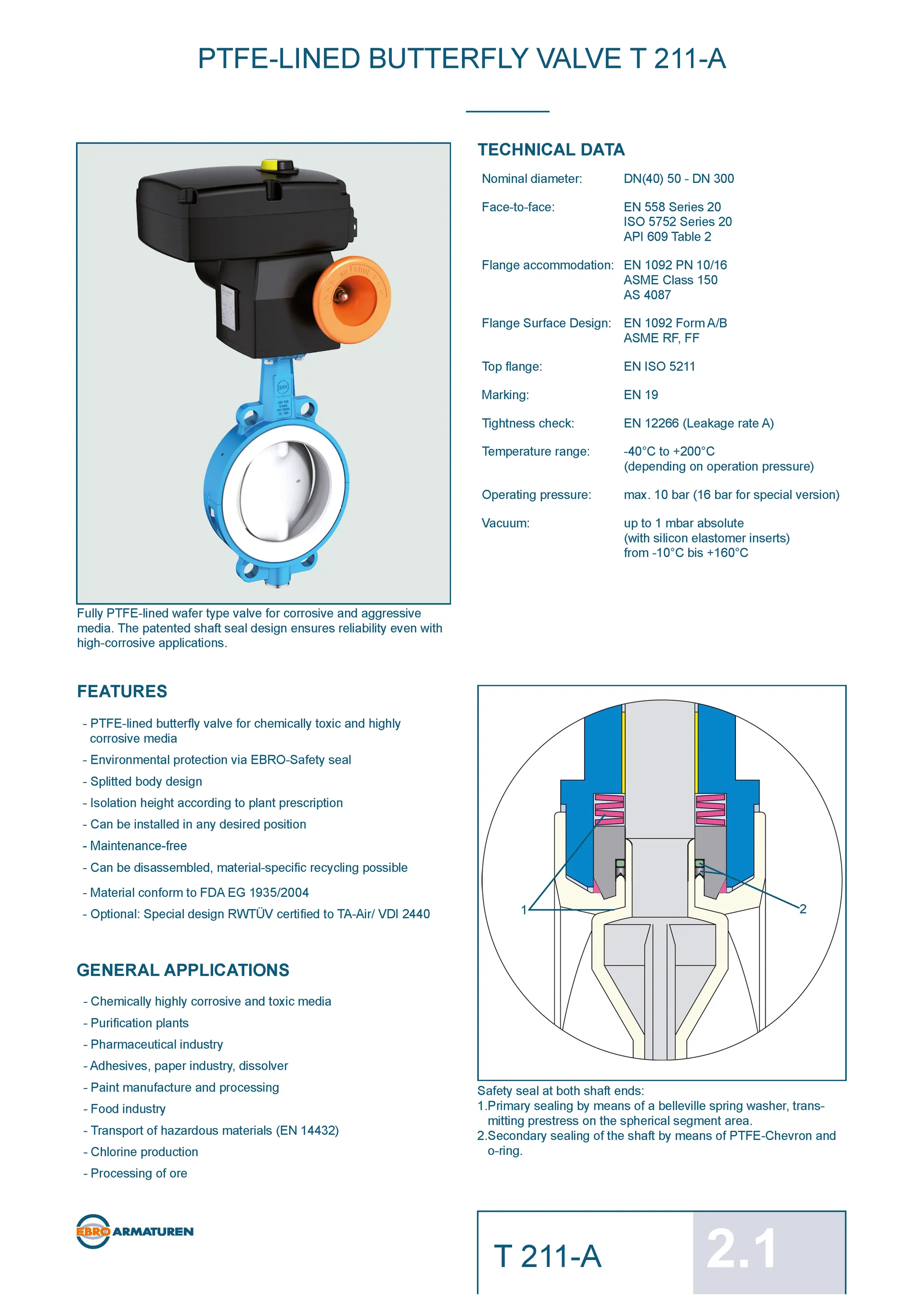 T-211-A EBRO ARMATUREN PTFE Valve