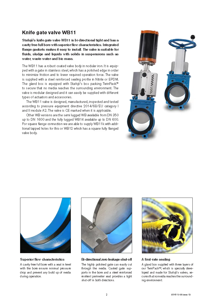 WB/WB11 EBRO ARMATUREN Knife Gate Valves