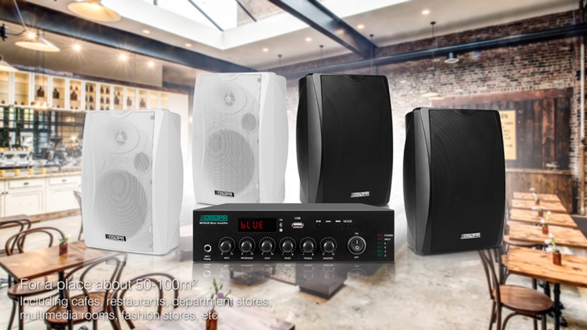 DSPPA MP60UB มินิดิจิตอลมิกเซอร์แอมพลิฟายเออร์พร้อม USB และ Bluetooth