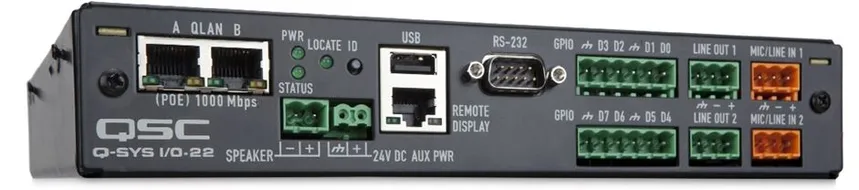 QSC I/O Frame Versatile Q-SYS I/O–Network Interface