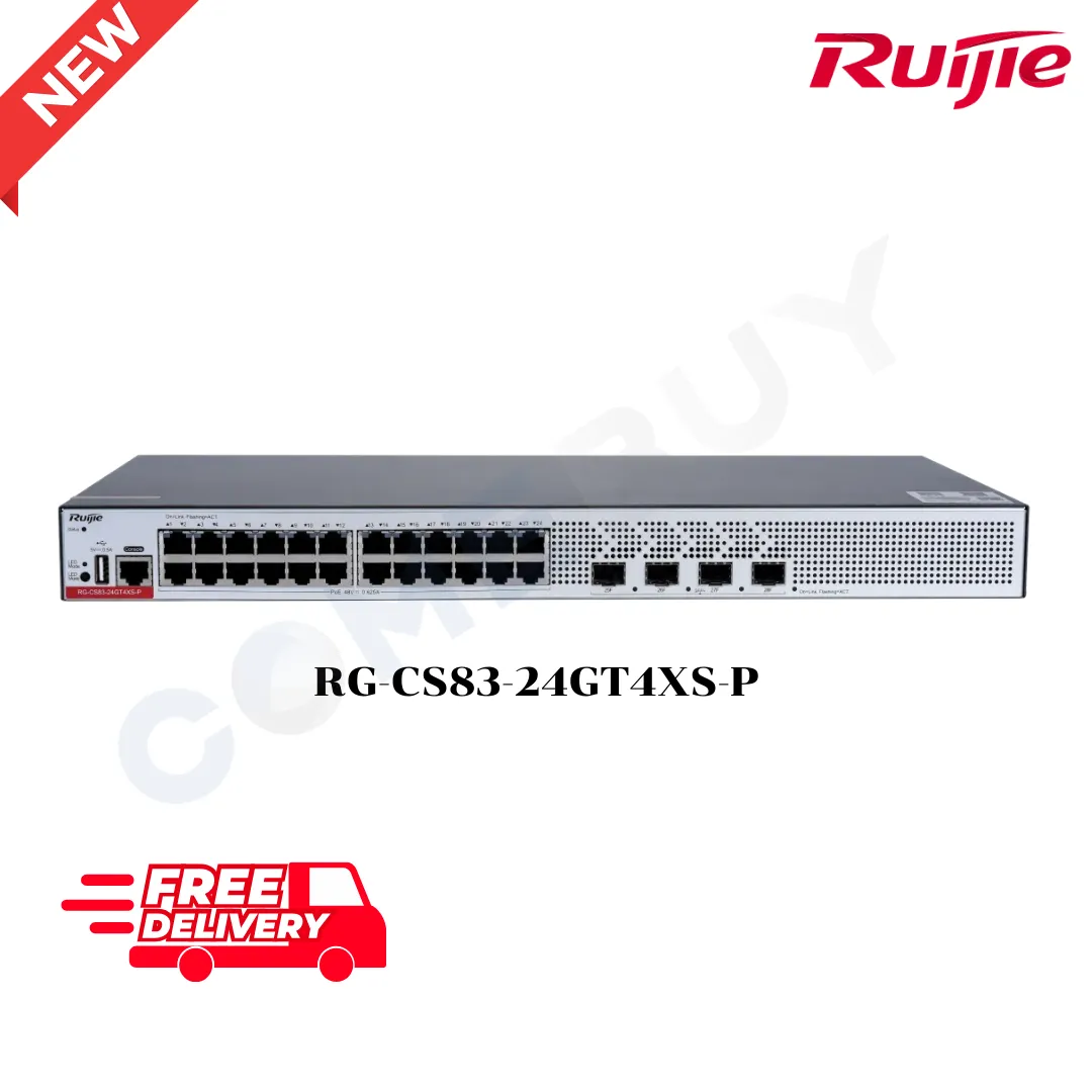 Ruijie RG-CS83-24GT4XS-P 24-Port 1GE RJ45 Layer 3 Switch with PoE , 4 ...