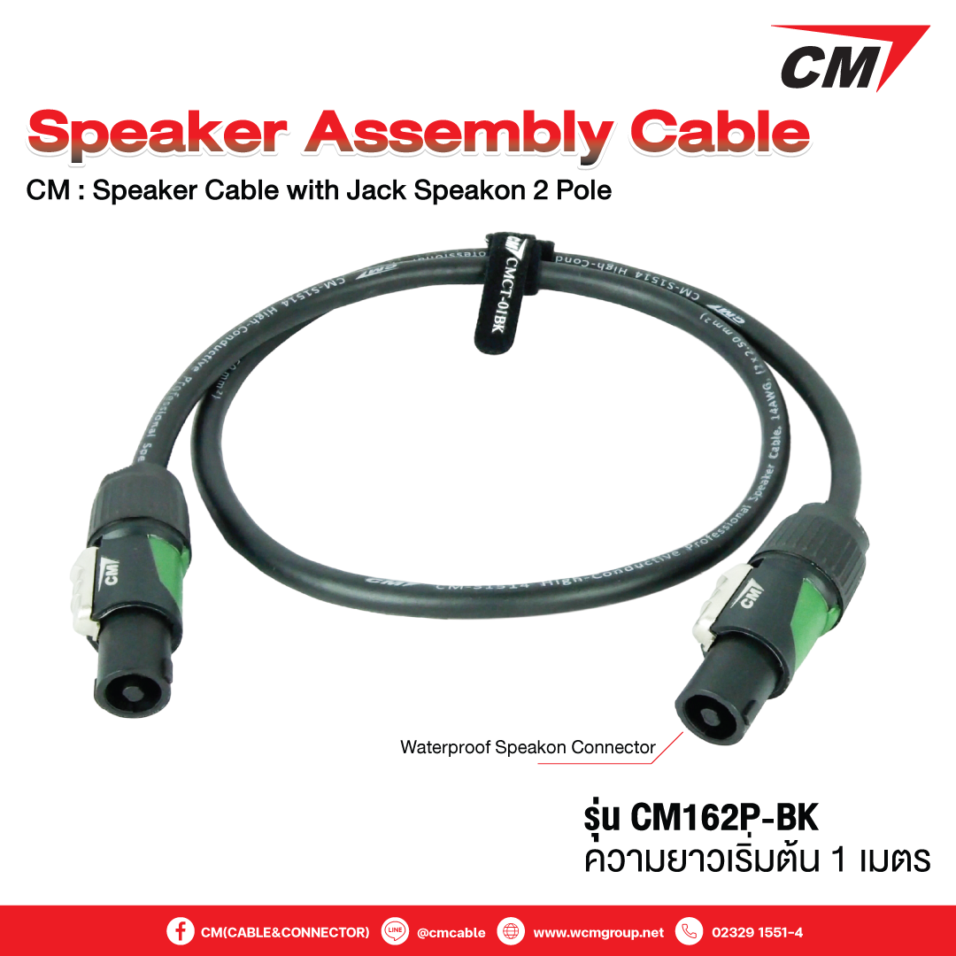 CM : Speaker 16 AWG (1.5sqmm) Cable with Jack 2 Pole