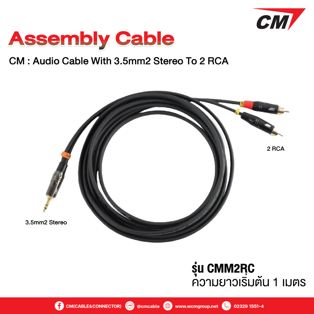 CM : Audio Cble with 3.5mm2 Stereo to 2 RCA