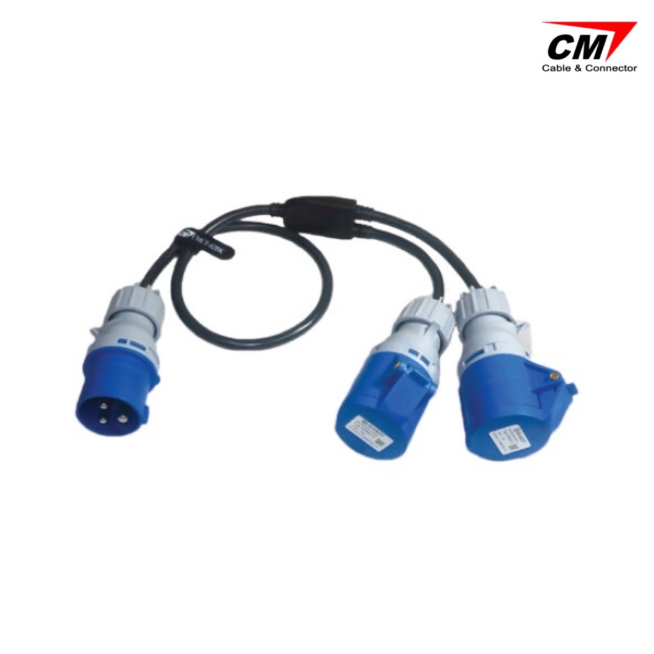 CM : AC Power Y Cable IP44 3 Port Male to 2 Female
