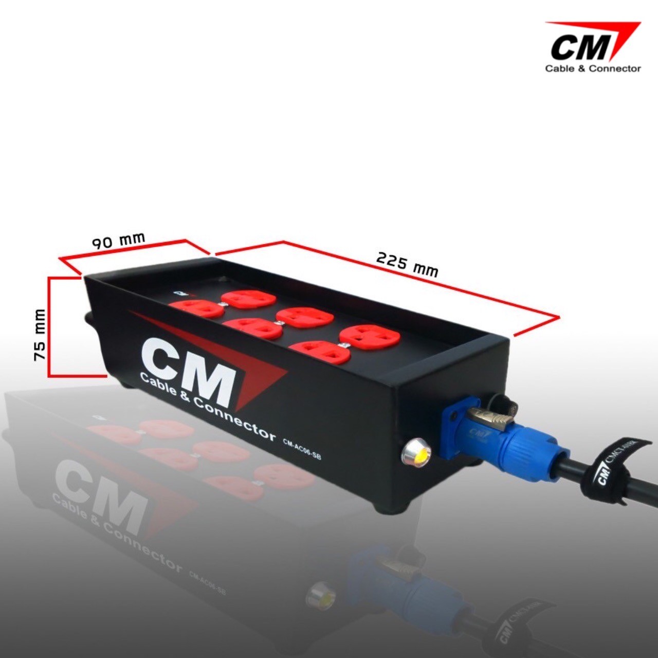 Description : AC Stage Box AC 6 Port Powercon In-Line Chassis Mount