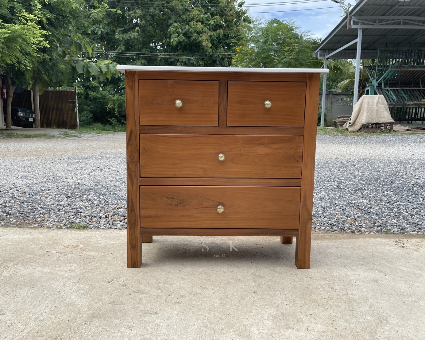 CA165 ตู้ลิ้นชักคลาสสิค (สีสัก)