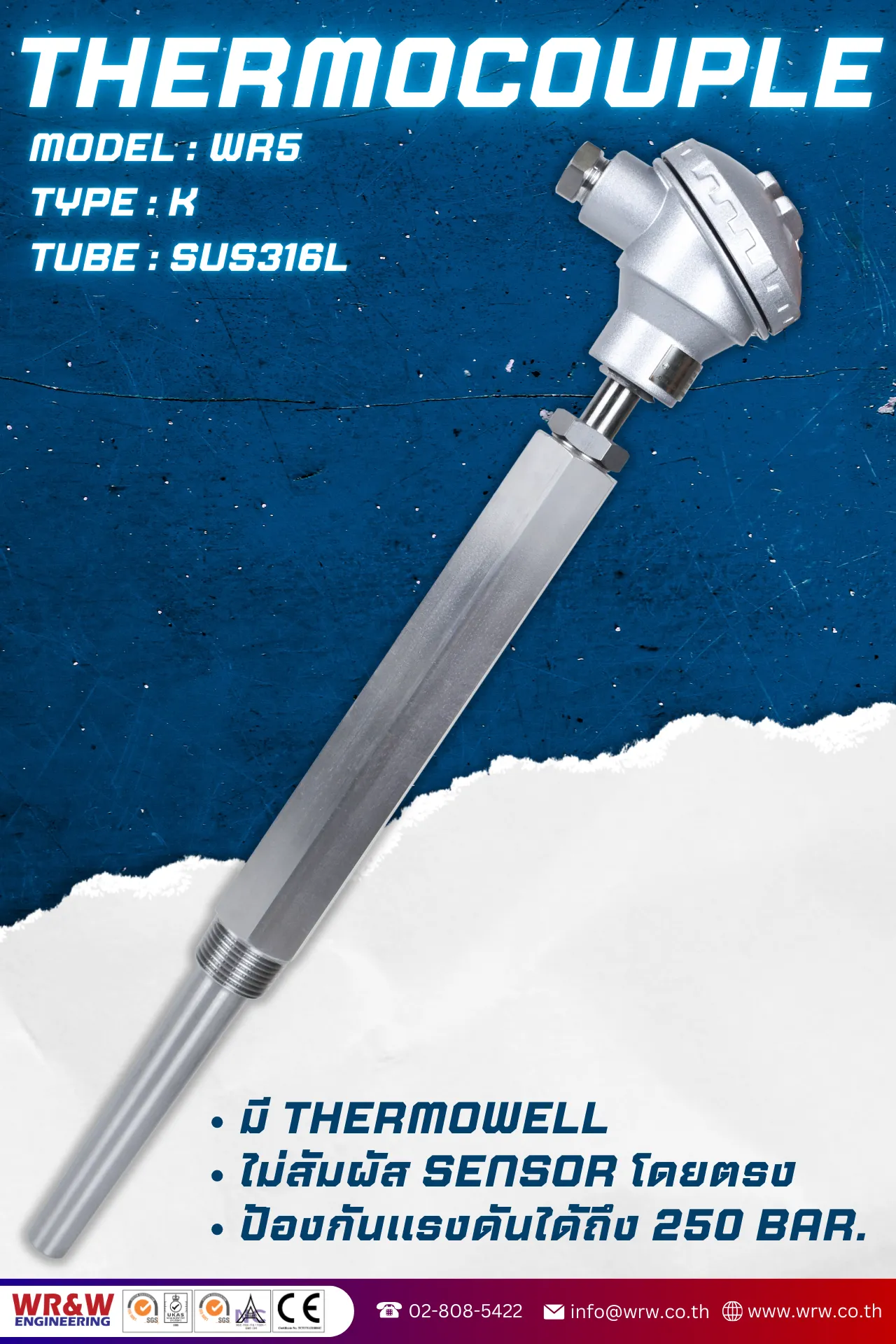 เราคือผู้ผลิต Temp Sensor Thermocouple and RTDs