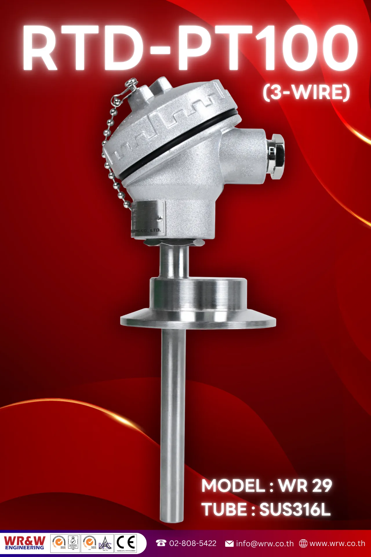 RTD PT100 (3 Wire) Model : WR 29