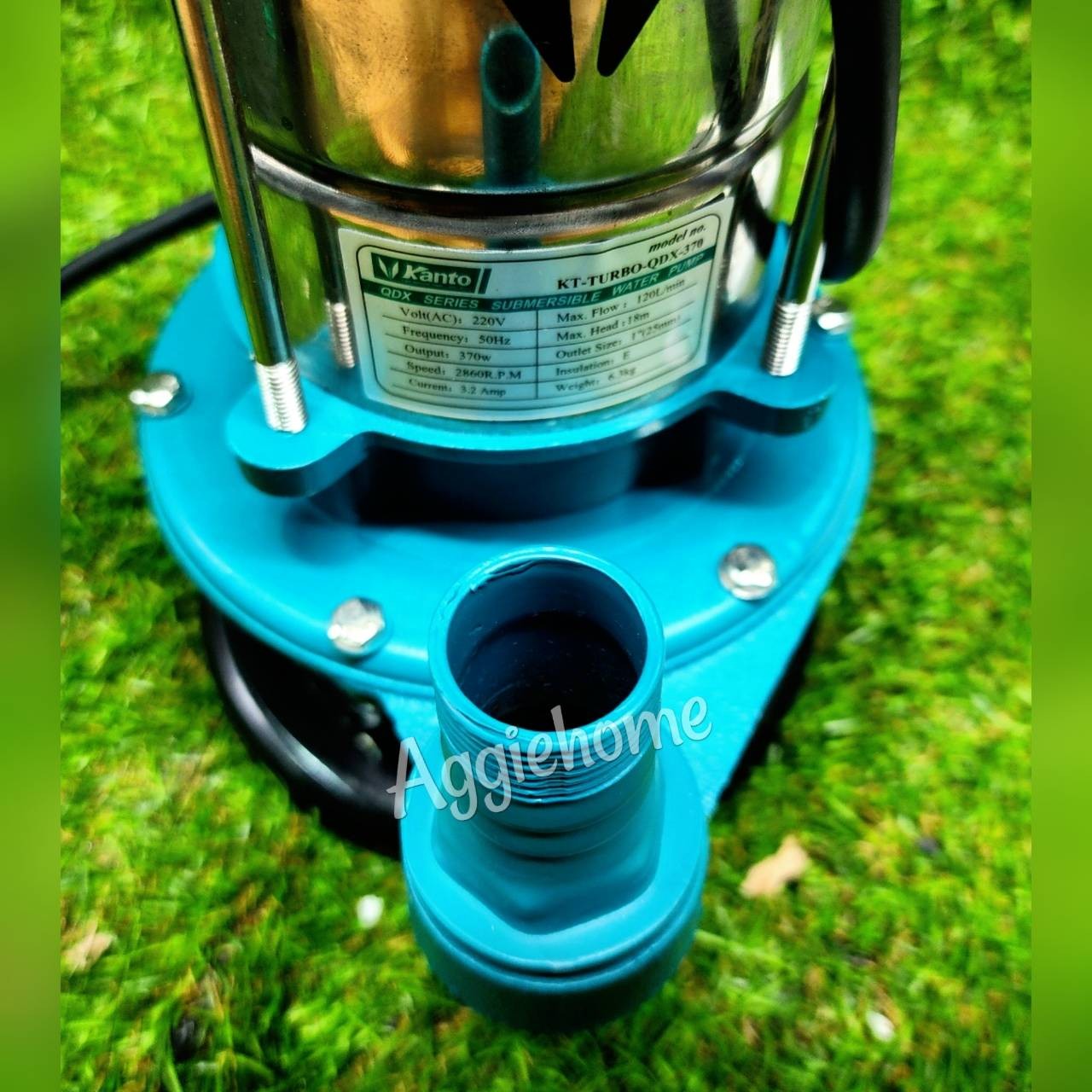 KANTO ปั๊มแช่ ไดโว่ รุ่น KT-TURBO-QDX-370 220V. 370 วัตต์ ท่อออก 1 นิ้ว HADEMAX 18 เมตร ปั๊มจุ่ม ...