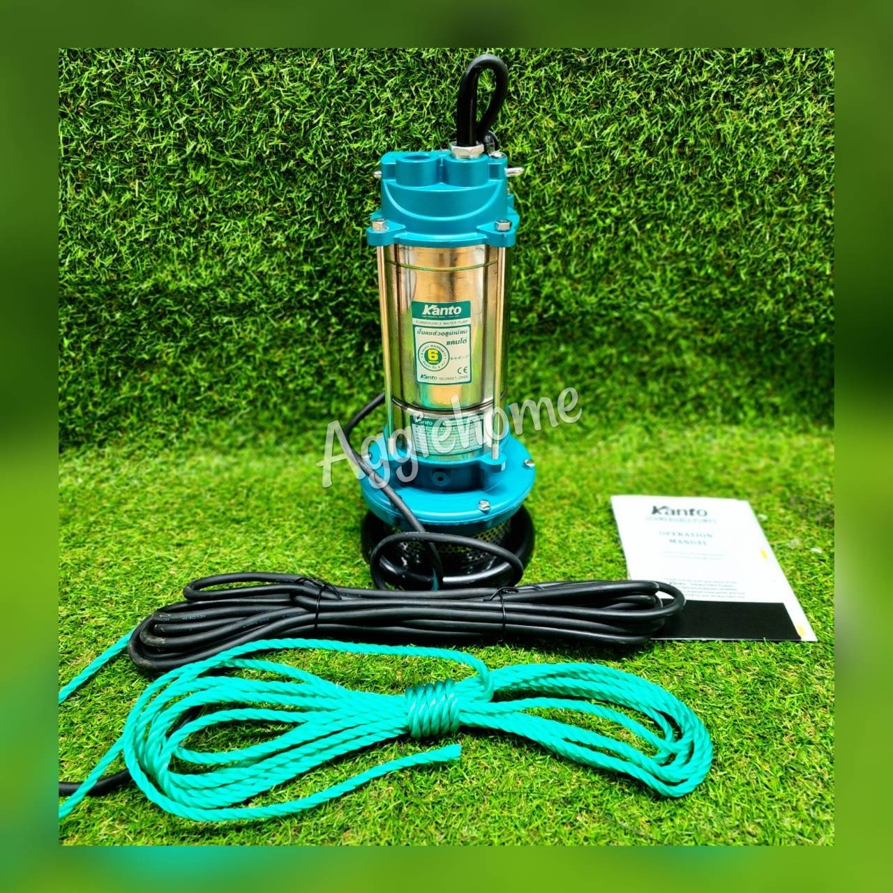KANTO ปั๊มแช่ ไดโว่ รุ่น KT-TURBO-QDX-370 220V. 370 วัตต์ ท่อออก 1 นิ้ว HADEMAX 18 เมตร ปั๊มจุ่ม ...