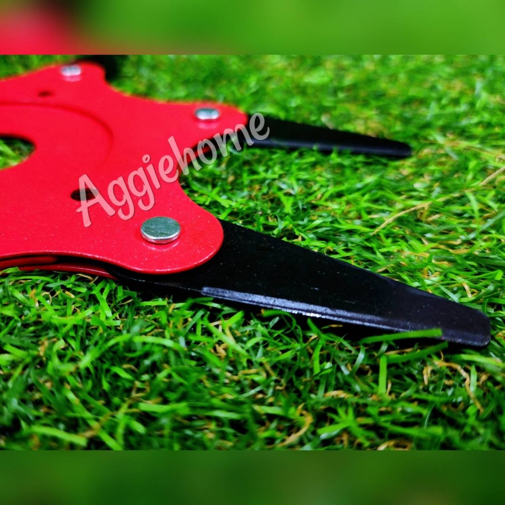 TREETOOLS ใบมีดตัดหญ้า แบบดาวกระจาย 6 แฉก (สีแดง) กางได้ 25 ซม. ใบมีดหมุนได้รอบตัว ใบมีดตัดหญ้า