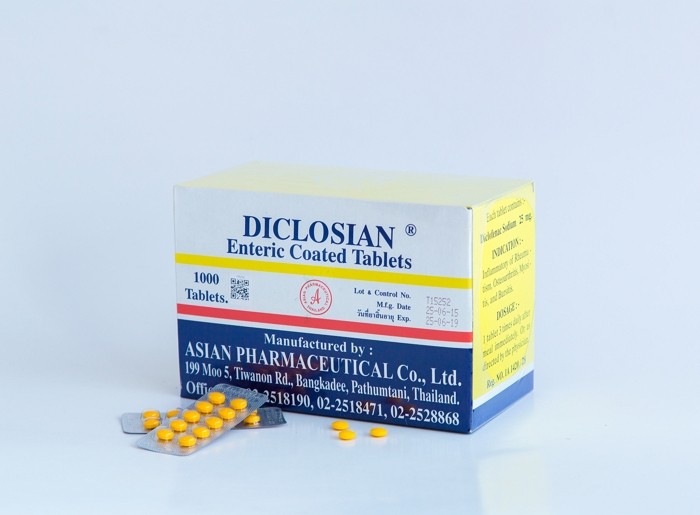 DICLOSIAN 25 mg 100x10'T Yellow
