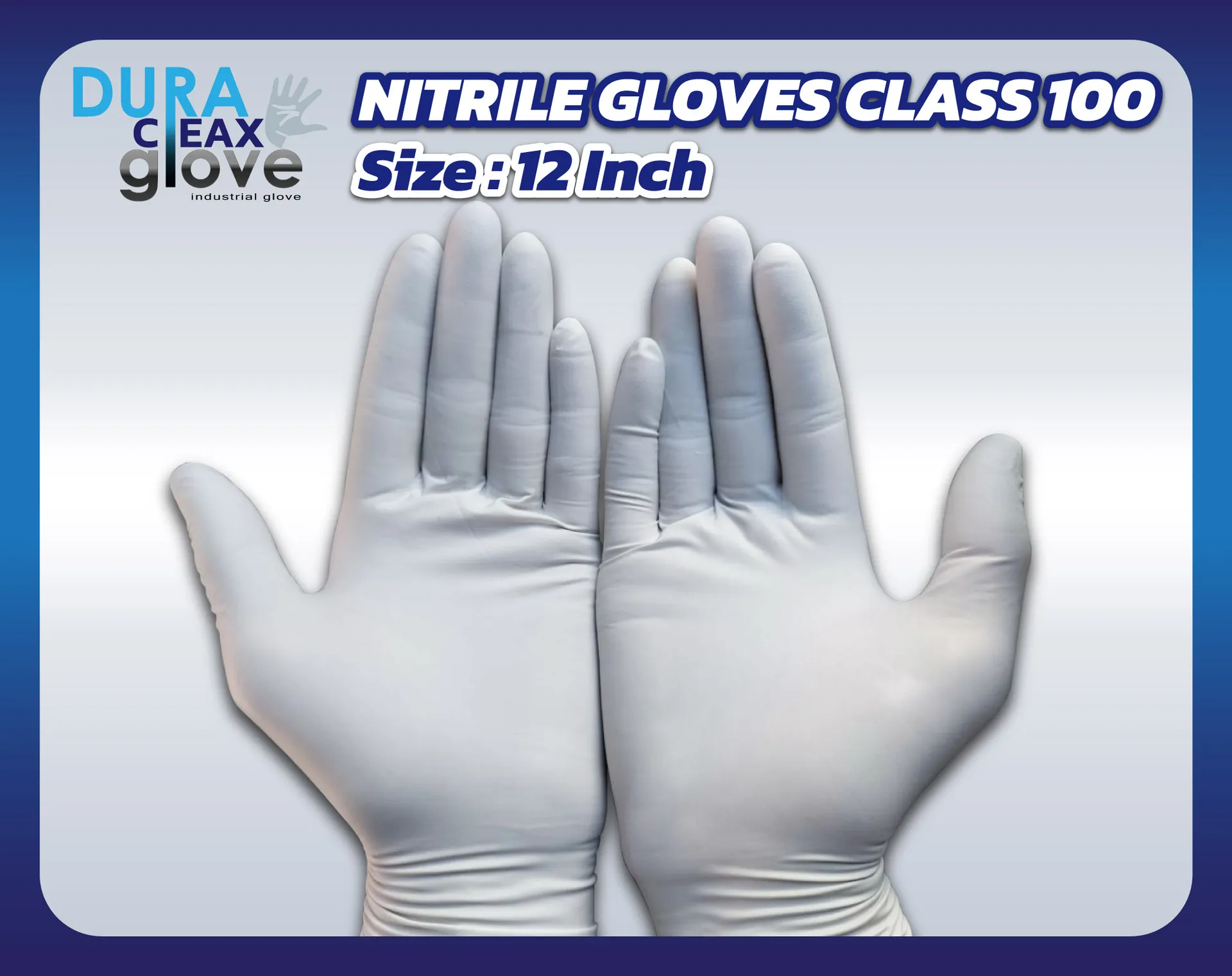 Nitrile gloves class 100 12 inch ถุงมือไนไตร Dura cleax glove
