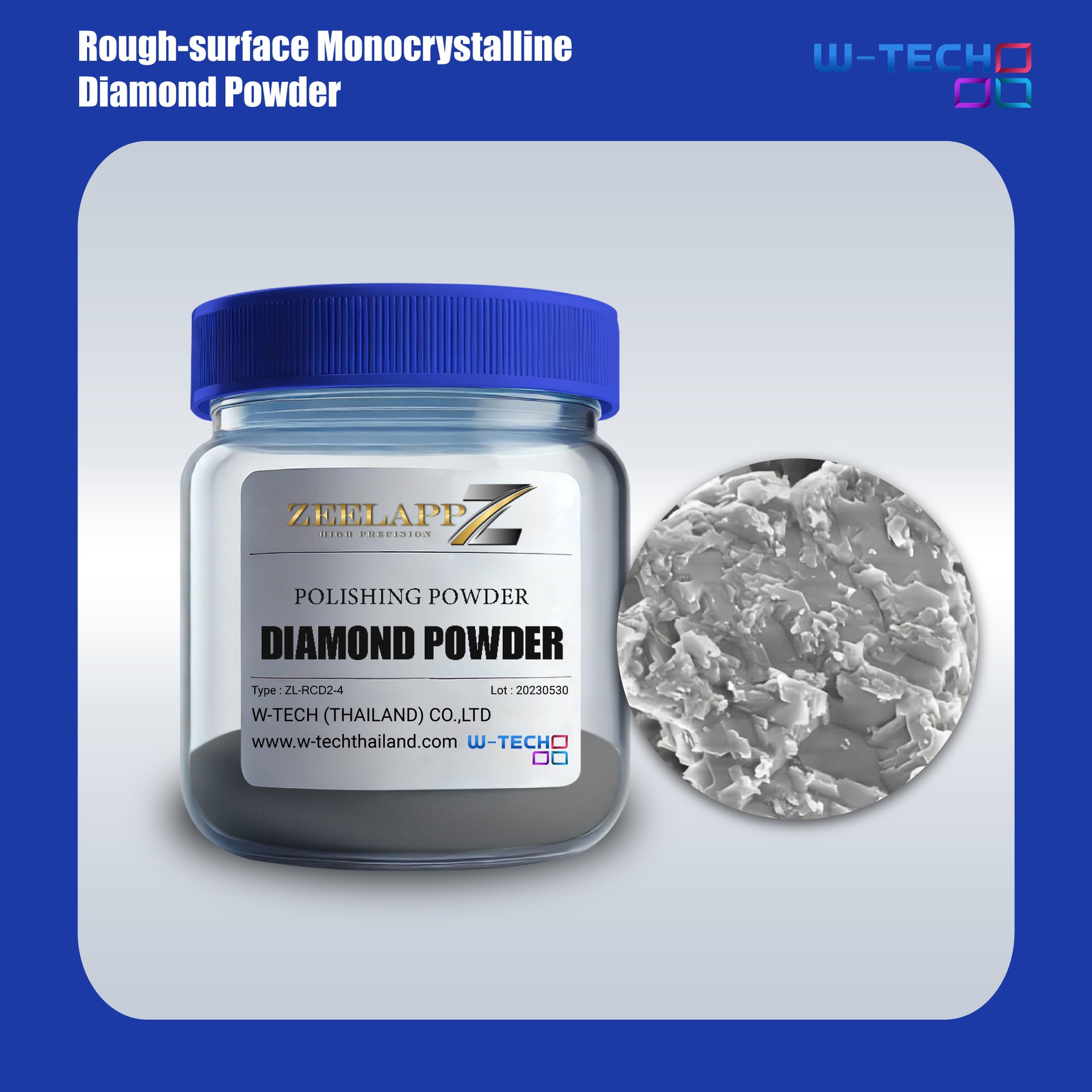 Rough-surface Monocrystalline Diamond Powder