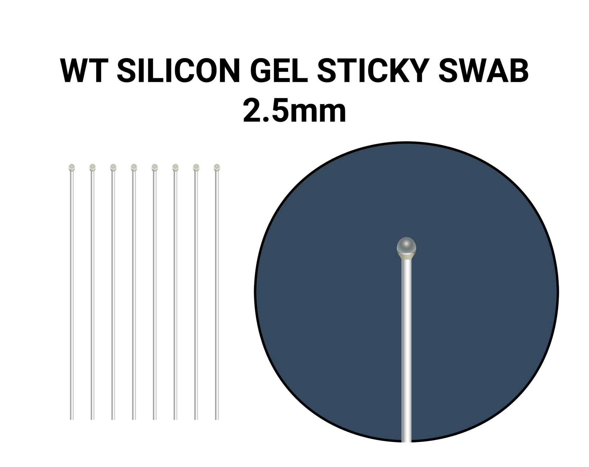 Cleanroom Swab WT Silicone Gel Sticky Swab 2.5 mm