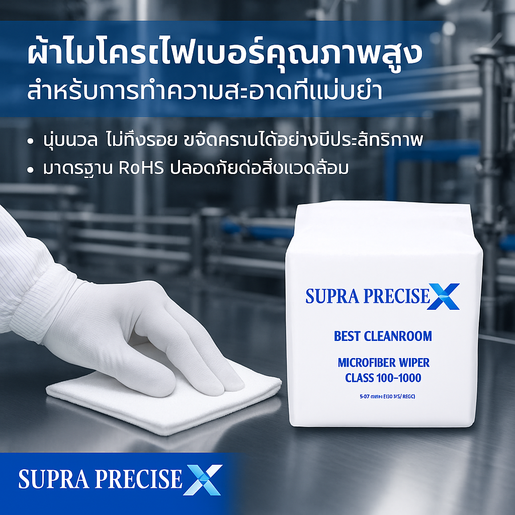 SUPRA PRECISE CLEANROOM MICROFIBER WIPER X9-9*9 INCH