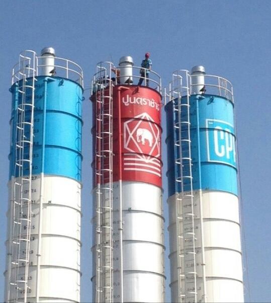 Dust collector on top of cement silo