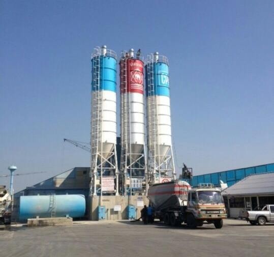 Dust collector on top of cement silo