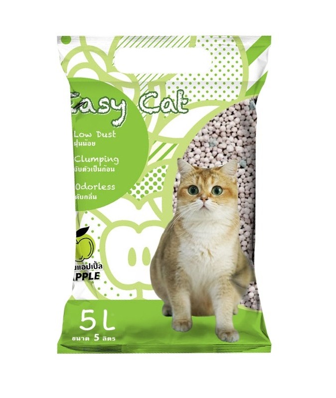 Easy Cat ทรายแมวเบนโทไนซ์ กลิ่นแอปเปิ้ล ขนาด 5L